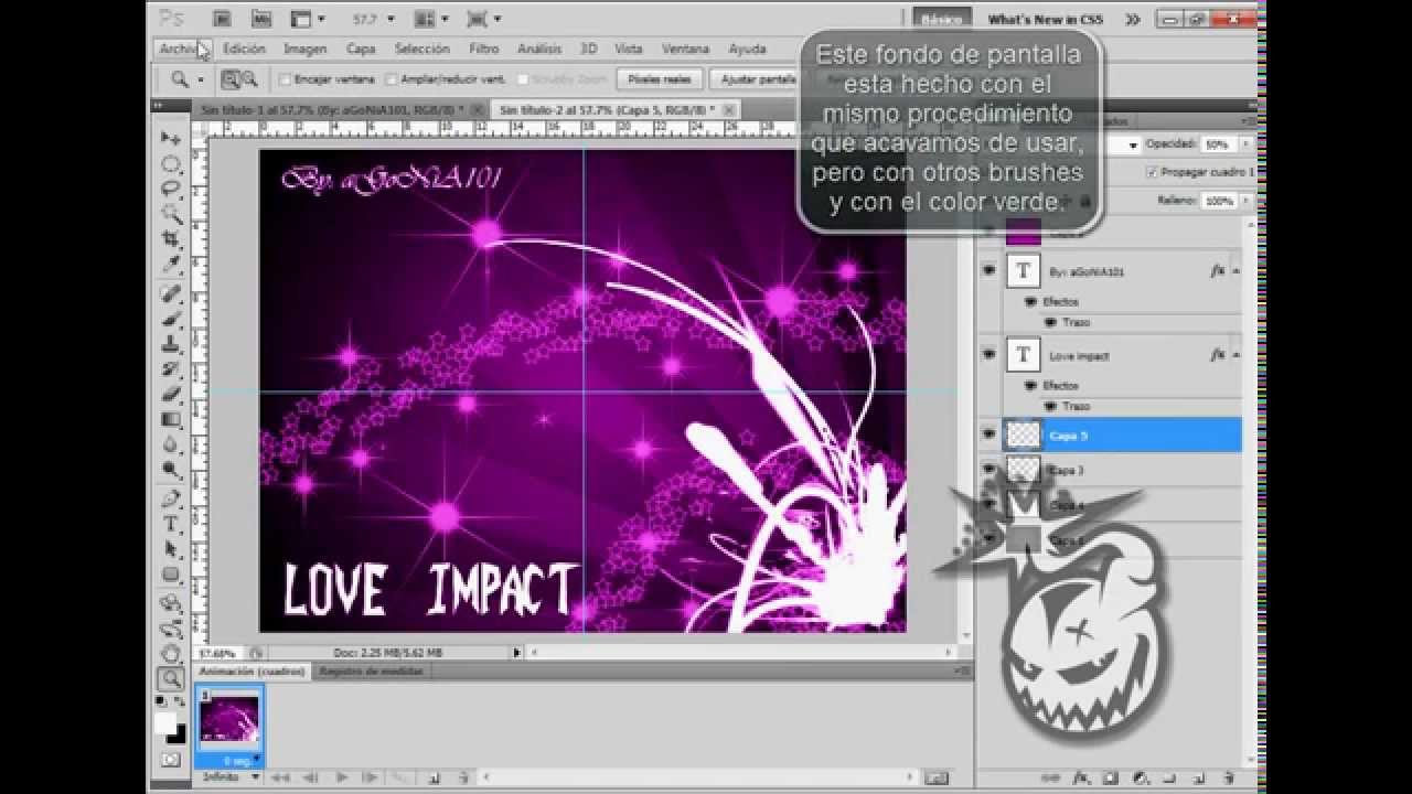 Videotutorial.- Hacer fondo de pantalla abstracto utilizando brushes en ...