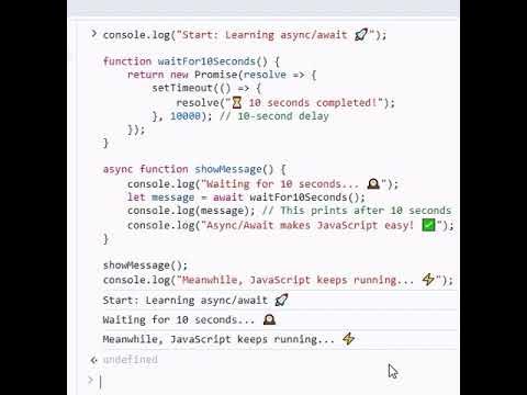 🚀 JavaScript Async/Await Explained in 10 Seconds! | Easy Guide - YouTube