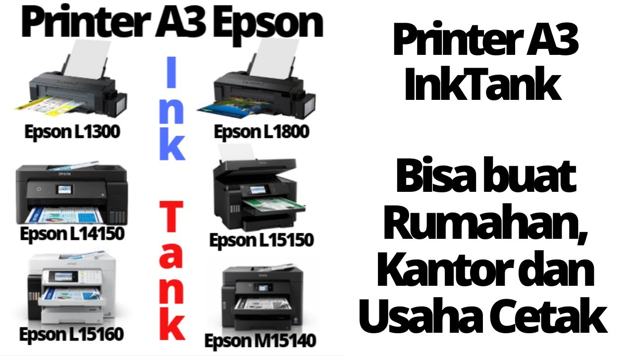 Printer A3 Epson L1300 L1800 M15140 L14150 L15150 L15160 - YouTube