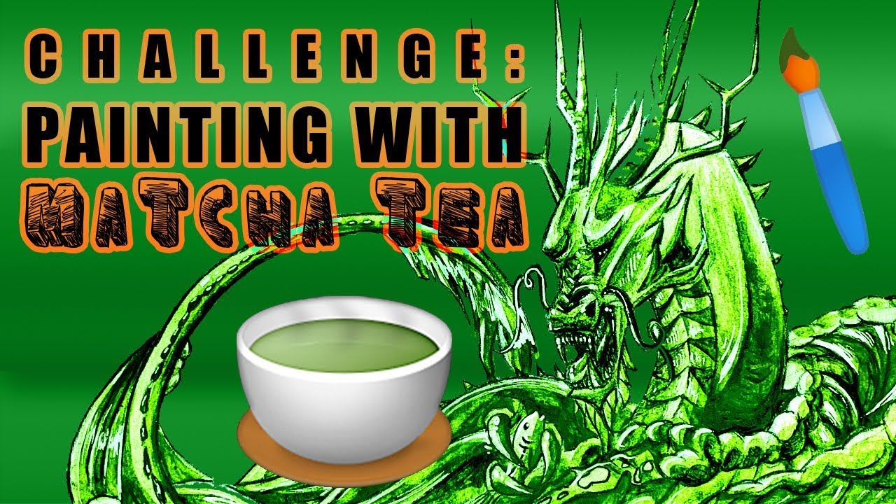 Painting a DRAGON with MATCHA TEA - Art Challenge - YouTube