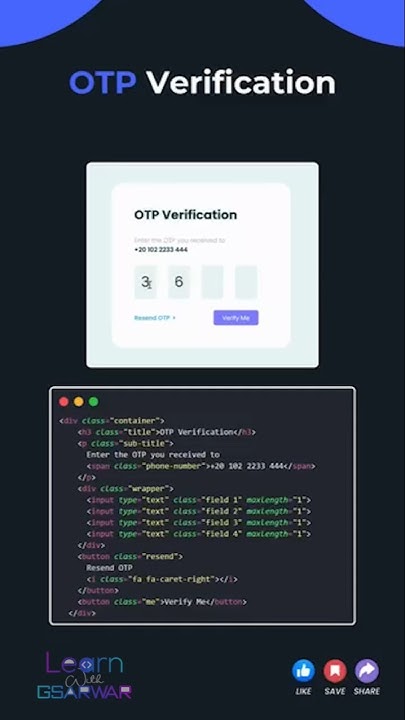 OTP Verification UI Using HTML & CSS | Clean Code Design #Shorts - YouTube
