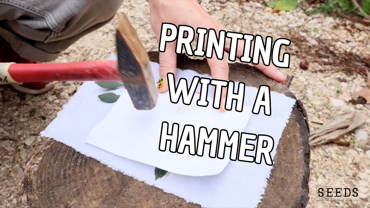 Using a hammer to print plants - YouTube