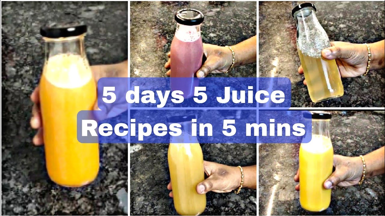 5 Days 5 Juice Varieties preparation for lunch Box | Healthy ...
