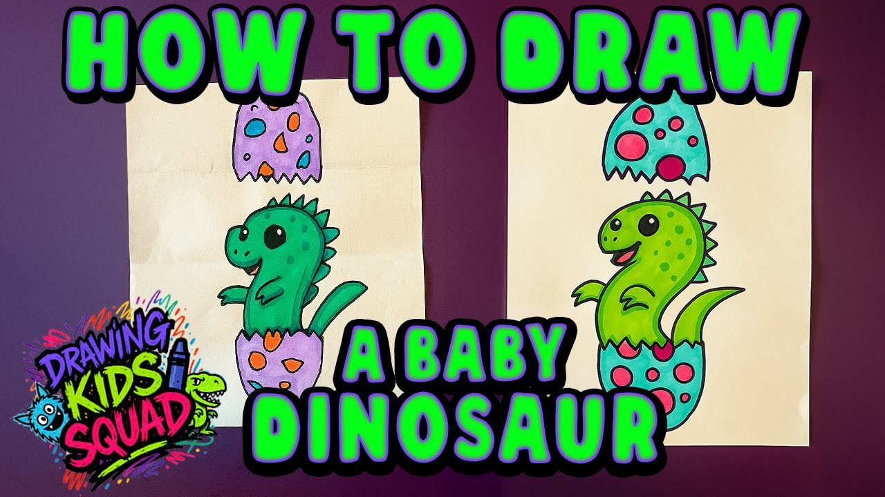 How to Draw a Baby Dinosaur - Folding Surprise! 🦖🥚 - YouTube