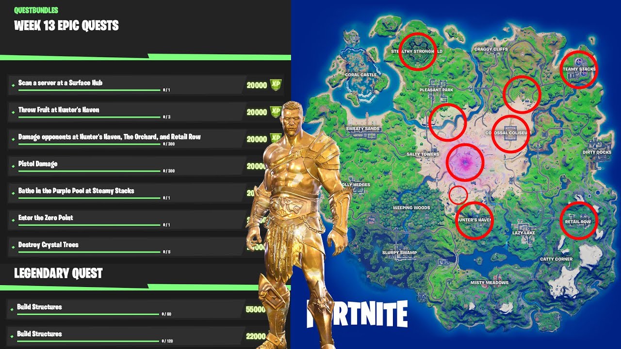 ALL *LEAKED* WEEK 13 CHALLENGES! Easiest Epic & Legendary XP Quests ...