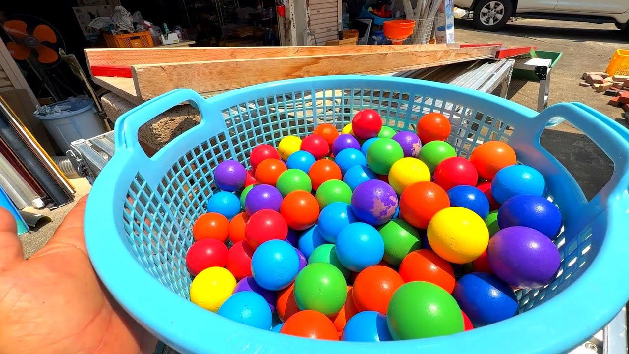 Artistic Marble Run Race ☆ Colorful Balls & Billiard Balls - YouTube