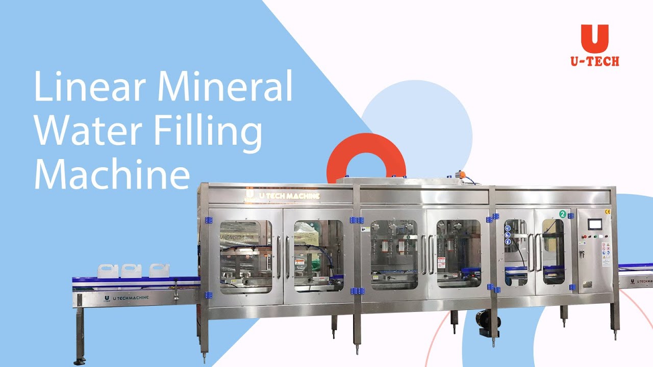 10L Linear water filling machine line - YouTube