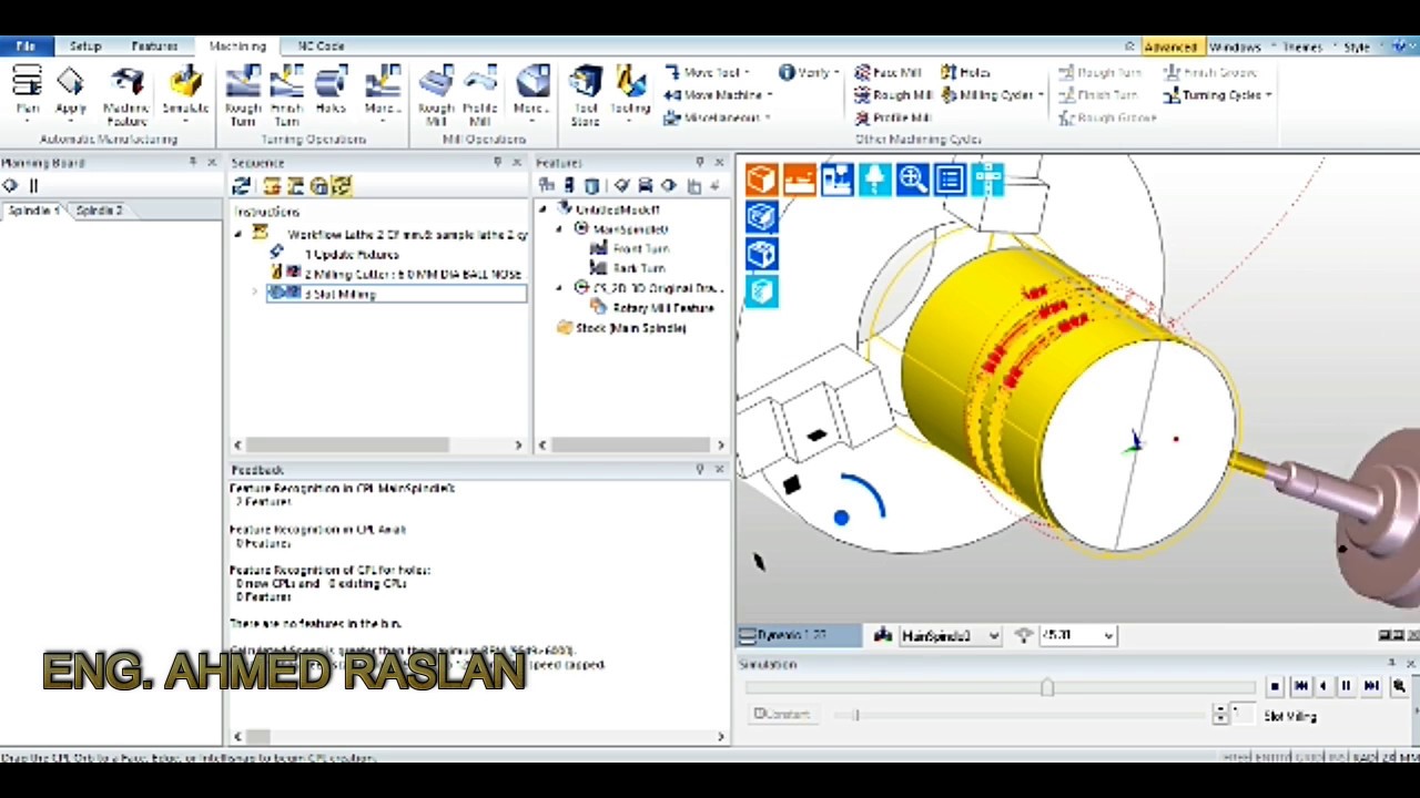 Wrapped Slot Manufacturing Edgecam Turning - YouTube