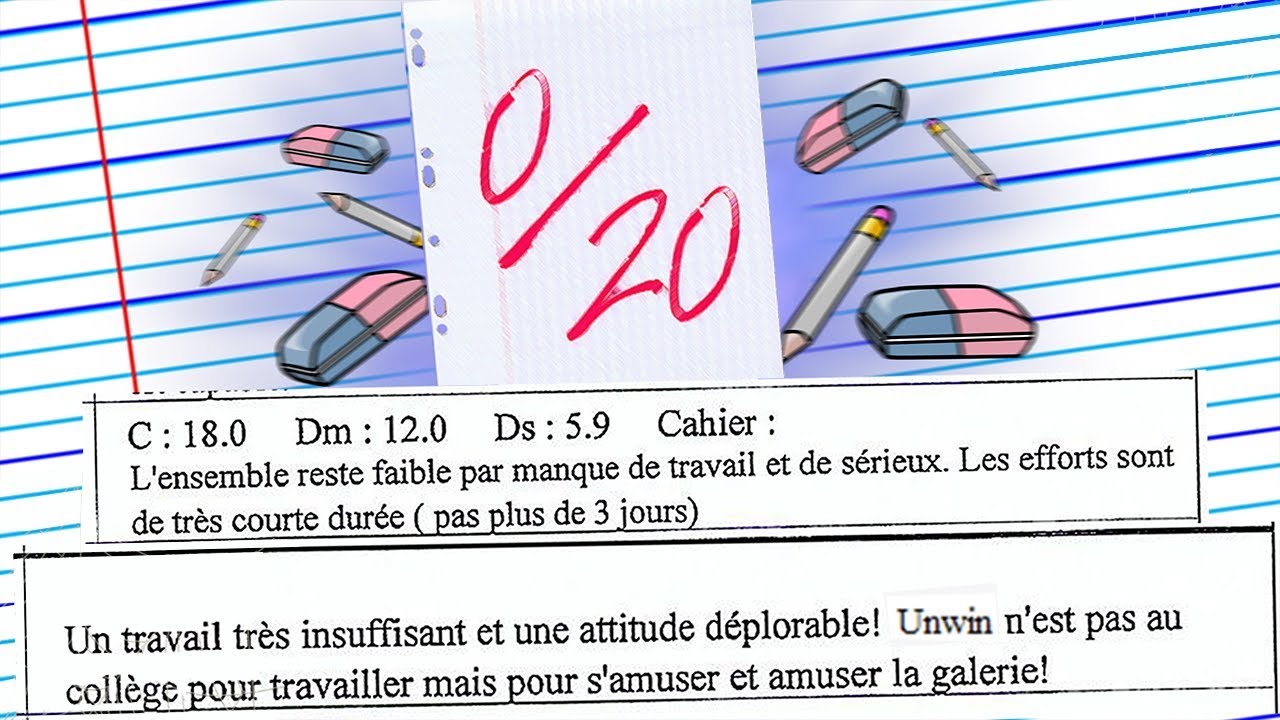LE PIRE ÉLÈVE ! (BULLETIN DE NOTES) - YouTube
