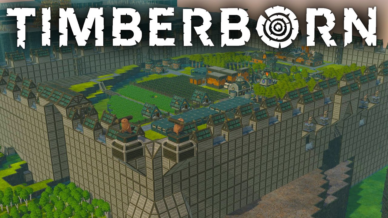 Castle Wall Is Finally Complete!! | Let's Play - Timberborn S10 E5 ...