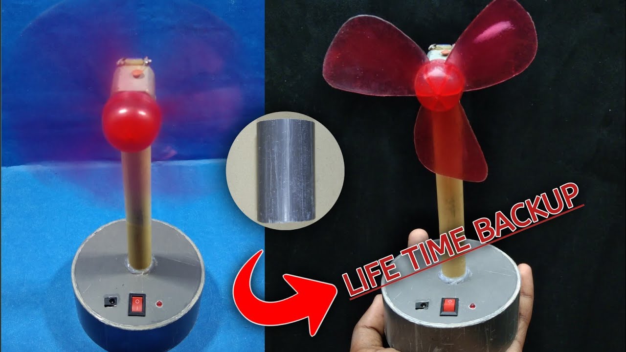 How To Make Mini Charger Fan Using pvc Pipe | diy rechargeable fan at ...