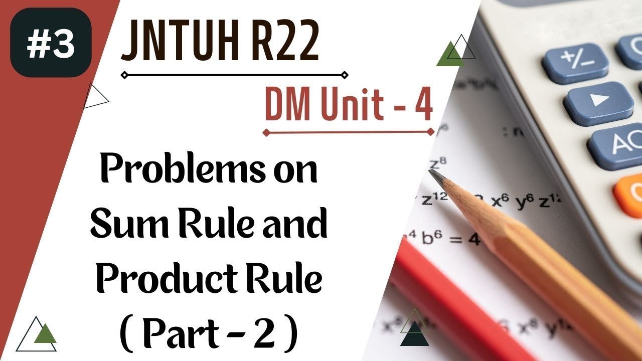 Problems on Sum Rule and Product Rule ( Part - 2 ) | DM | Unit - 4 | # ...