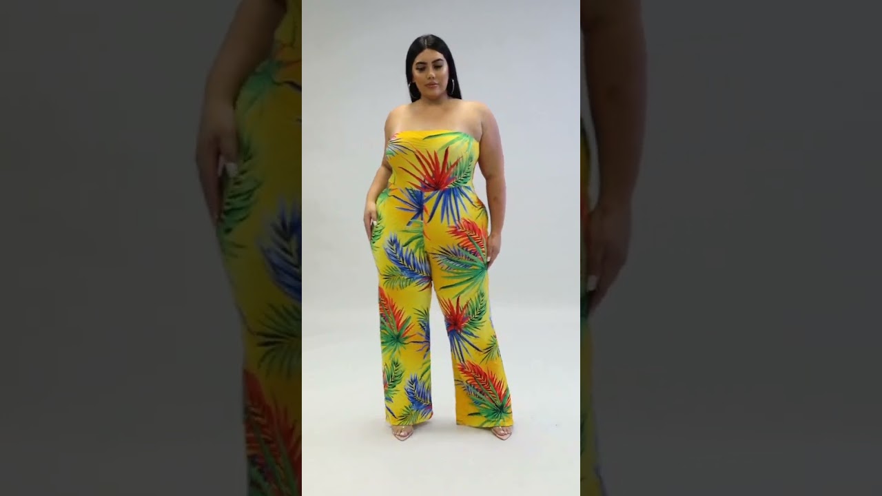 Glamorous 💋💖 models lifestyle curvy woman👩 amira babe jumpsuit. plus ...
