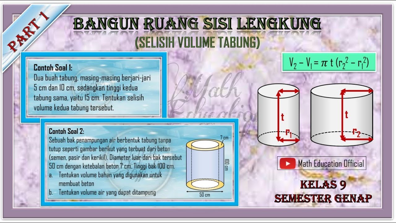 (PART 1) Selisih Volume Tabung - YouTube