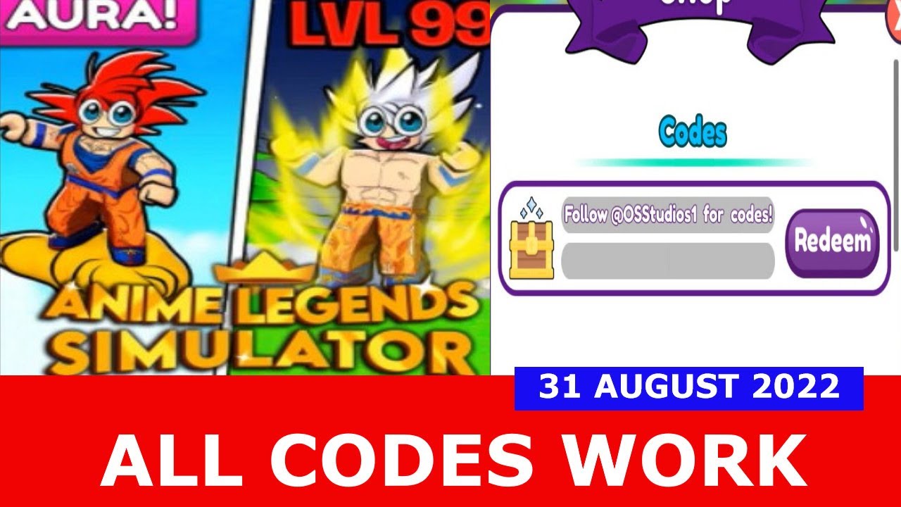 *ALL CODES WORK* [🔥NEW AURAS!] Anime Legends Simulator ROBLOX | 31 ...