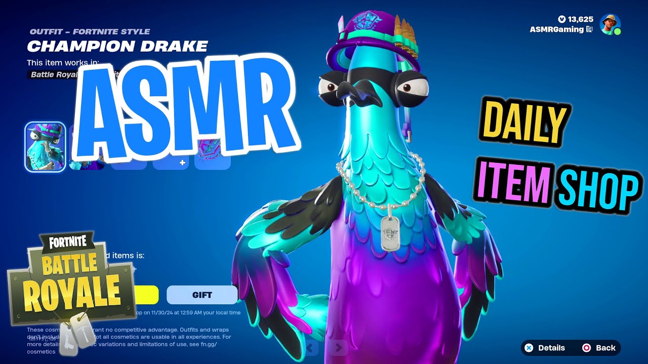 ASMR Fortnite NEW FNCS Champion Drake Skin! Daily Item Shop 🎮🎧 Relaxing ...