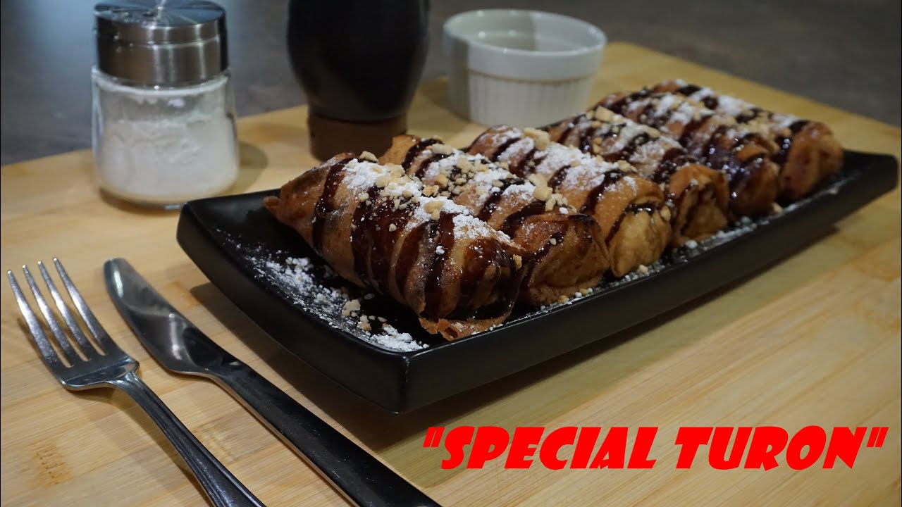 Special Turon (with apple and peanut filling) - YouTube