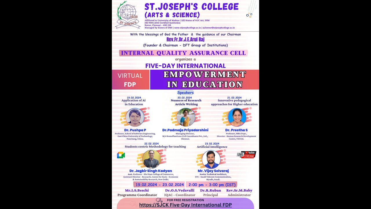 FIVE DAYS ONLINE FACULTY DEVELOPMENT PROGRAMME on "EMPOWERMENT IN EDUCATION " Day-4 - YouTube