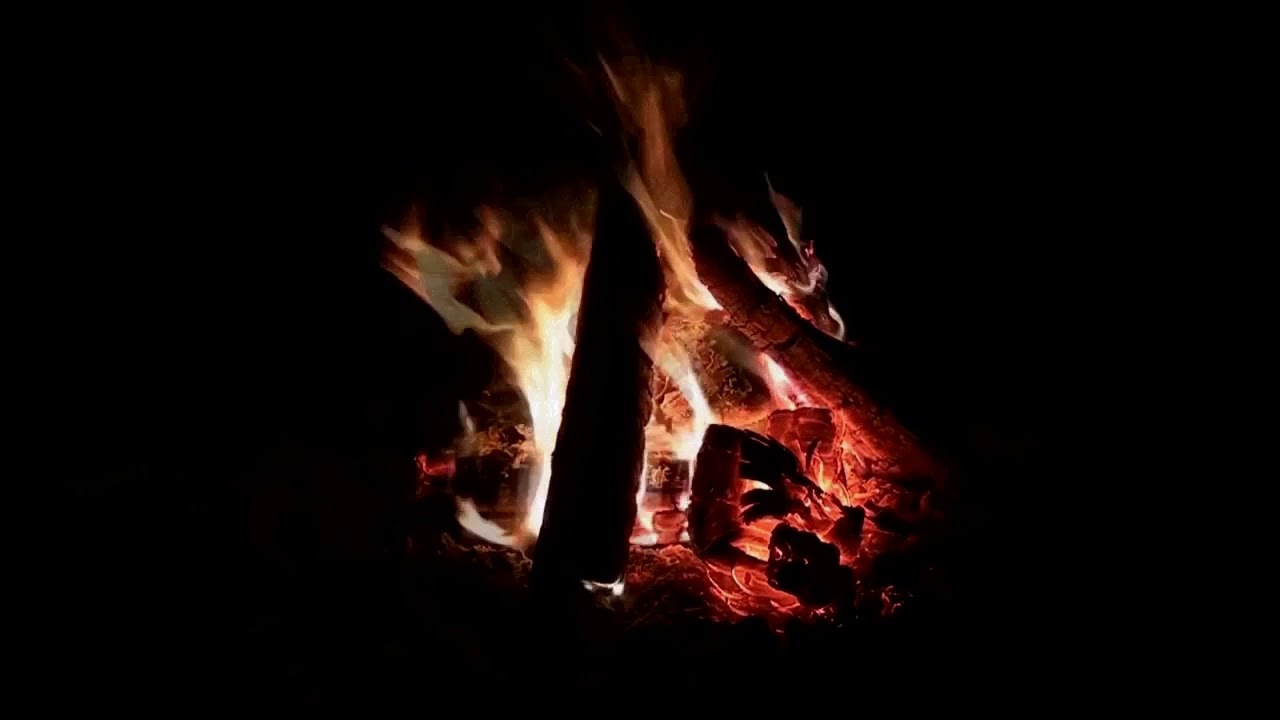 Campfire with crackling fire sounds for relaxing and restful sleep ...