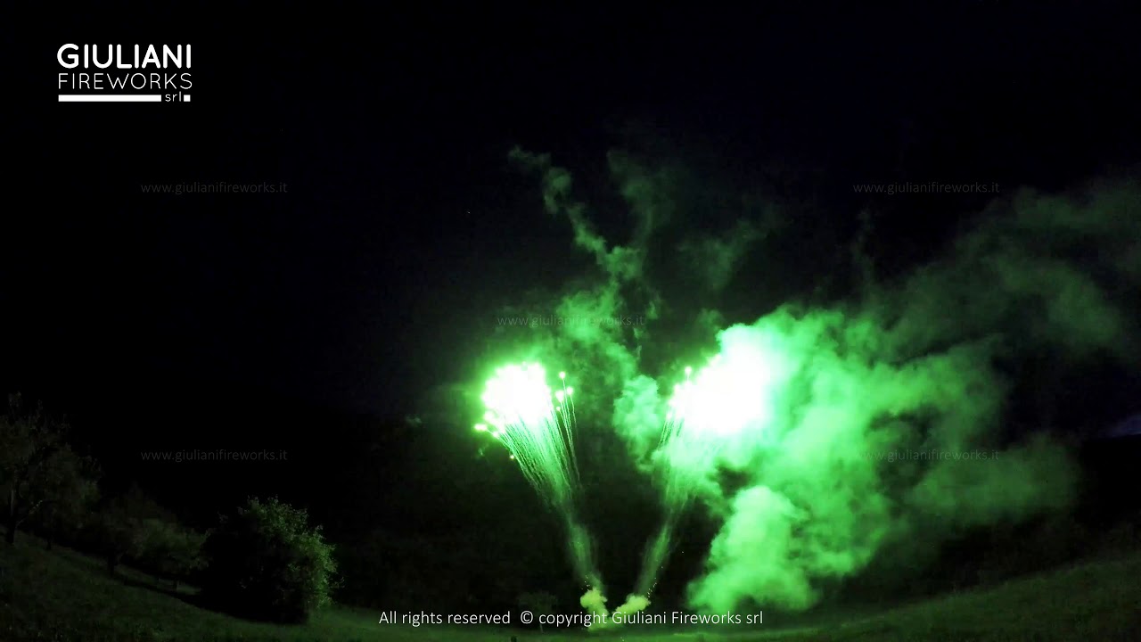Pyro Effect #19 Single Shot Green stars mine 50mm - YouTube