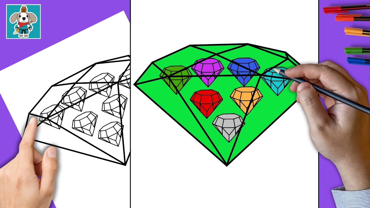 How to draw Chaos Emeralds | Sonic the Hedgehog 3 | HVORDAN TEGNE ...