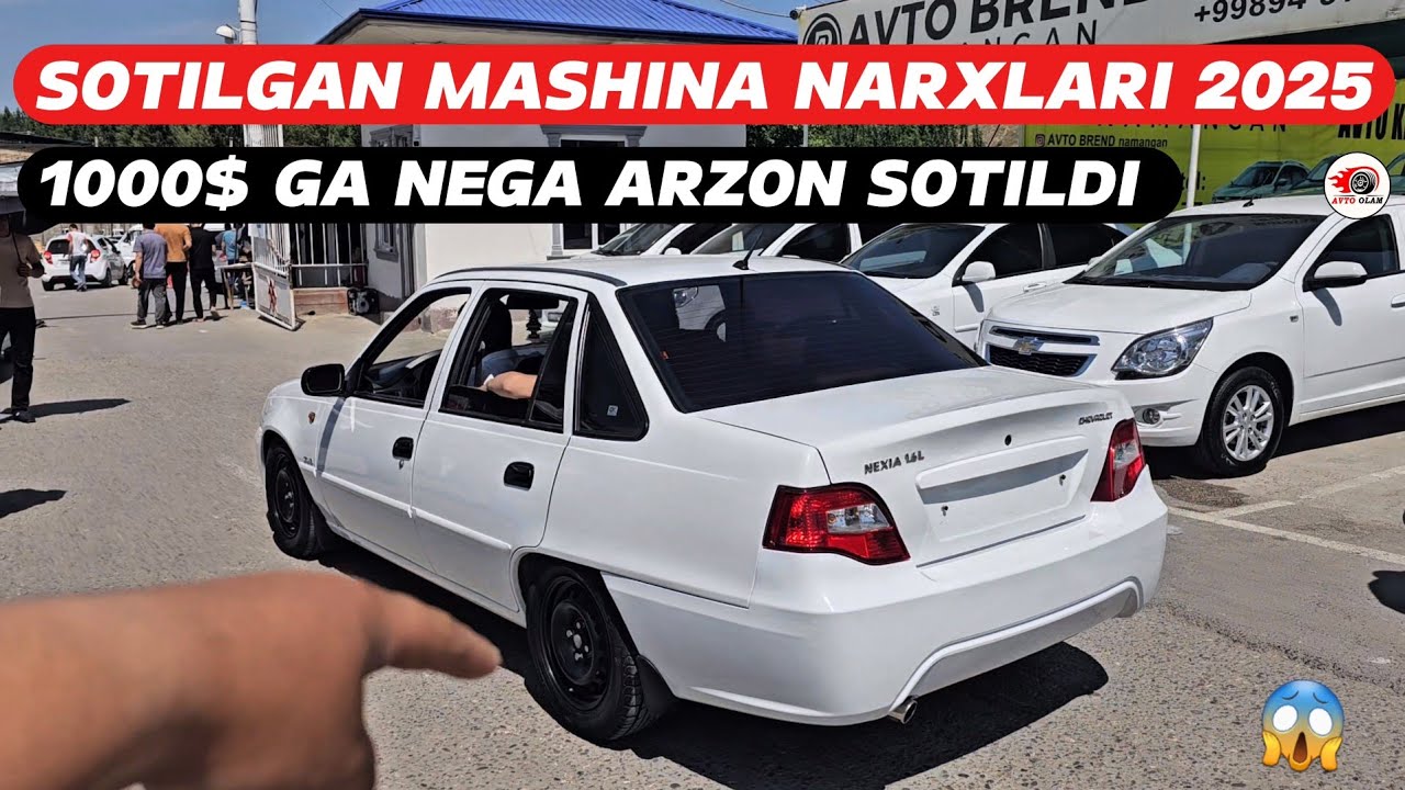 MANA SIZGA ACHINARLIK XOLDAGI SOTILGAN MASHINA NARXLARI - YouTube