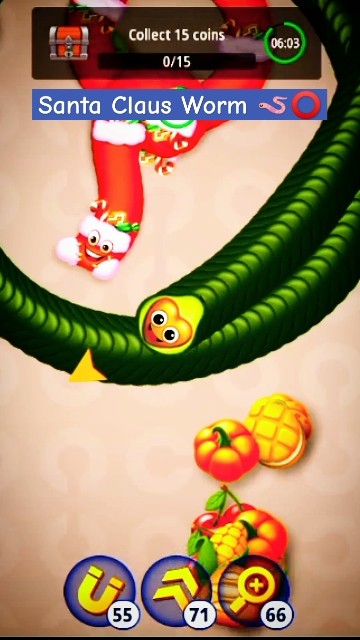 Santa claus worm in circle ⭕ 🥨 🎮 Worms zone io #wormszone #gaming # ...