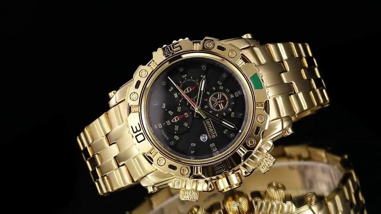 Temeite-T013G Luxury Business Golden Quartz Watch - YouTube