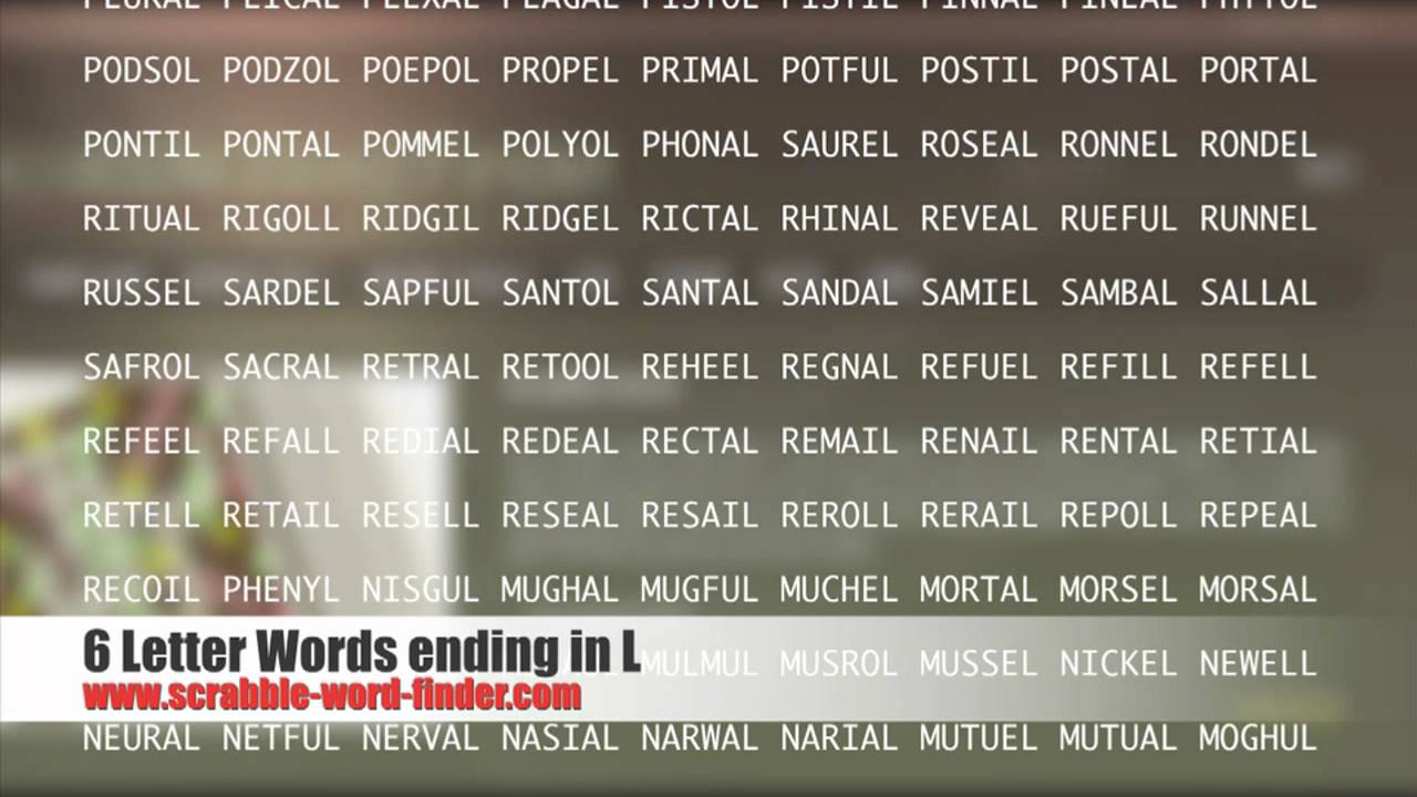6 Letter Words Ending In L YouTube 6-letter-words-ending-in-l-youtube
