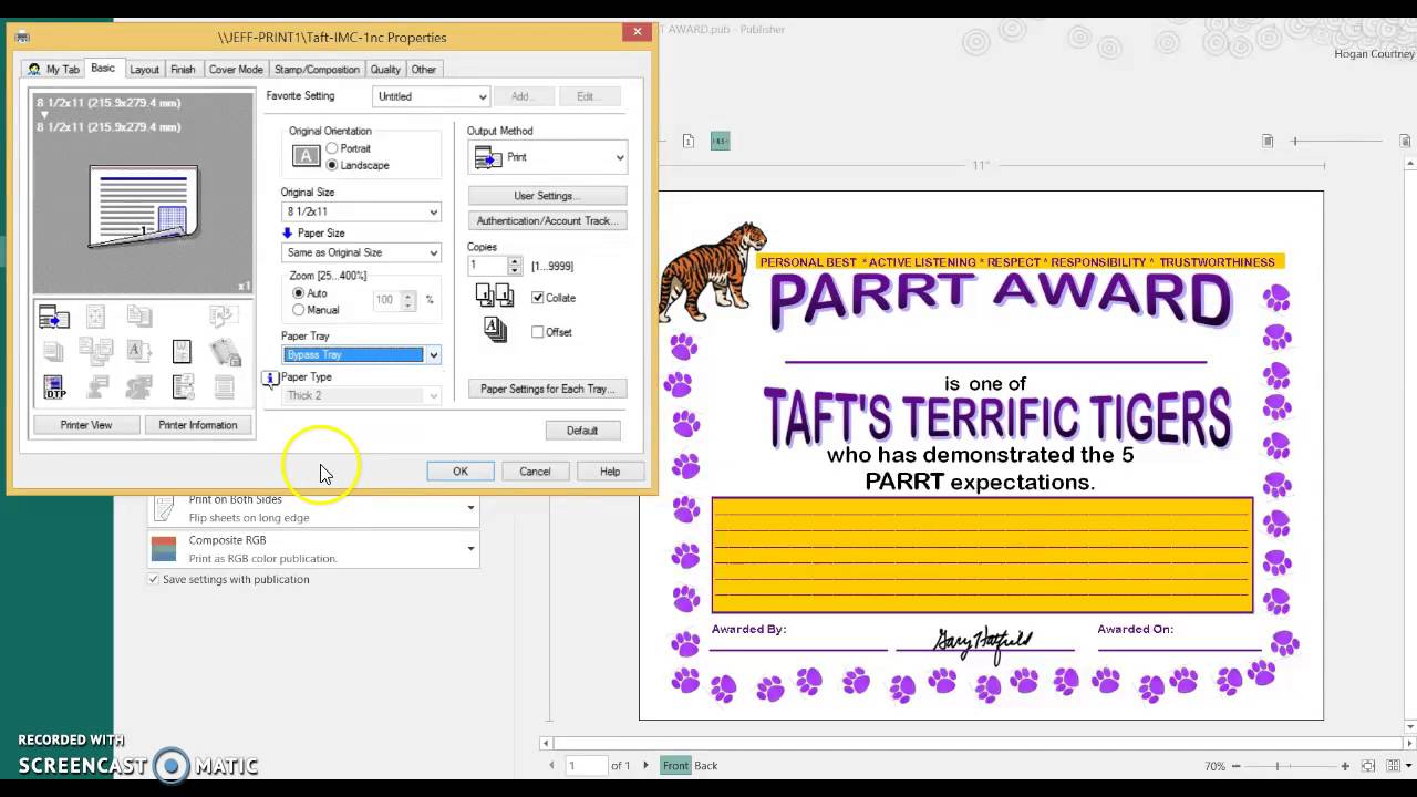 Correct Setting For Printing In Color On Cardstock YouTube Correct Setting For Printing In Color On Cardstock YouTube