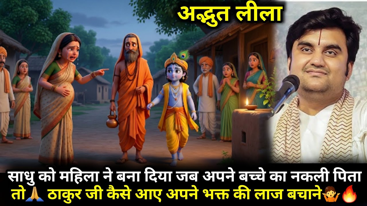 साधु को महिला ने बना दिया जब अपने बच्चे का नकली पिता तो🙏 ठाकुर जी कैसे ...