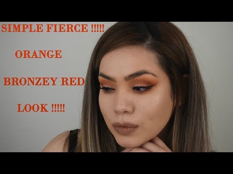 SIMPLE FIERCE ORANGE BRONZEY RED MAKEUP LOOK Xx ASHLEY DOMINGUEZ