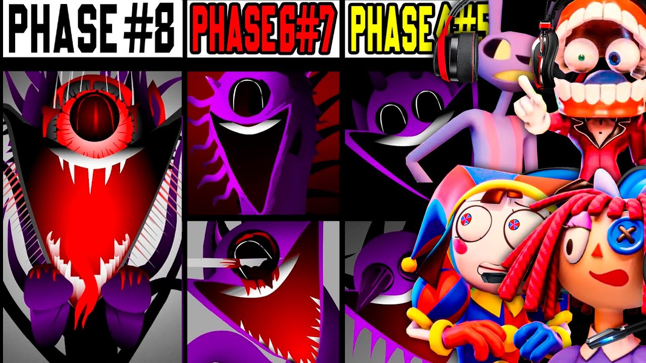 The Amazing Digital Circus watch Phase 1-2 VS Phase 3-4 VS Phase 5-6 VS ...