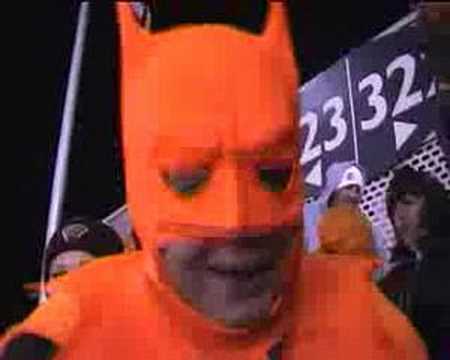 Orange Batman celebrates Browns touchdown - YouTube