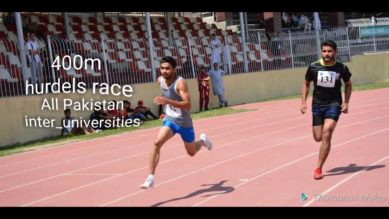 All pakistan interuniversities 400m hurdels race - YouTube