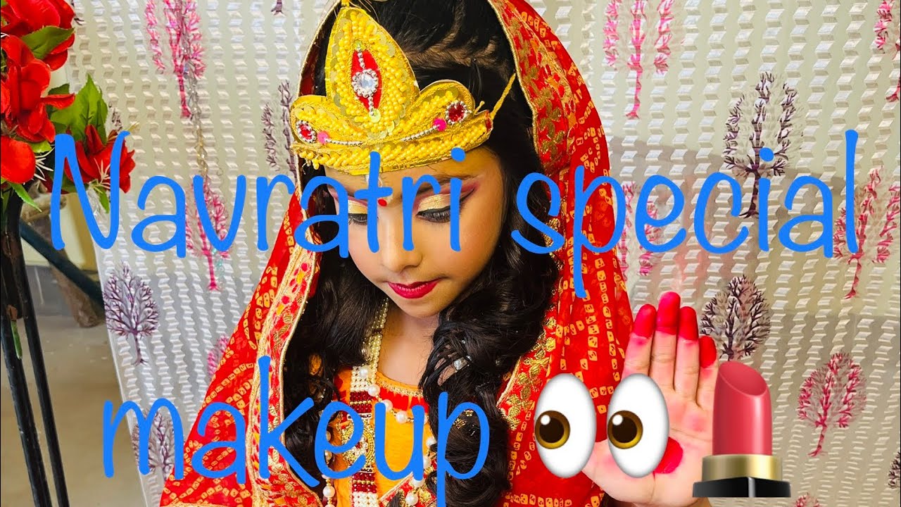 Navratri special maa Durga makeup look 😍🥰😌 - YouTube