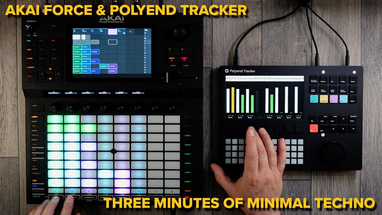 Akai Force & Polyend Tracker: Minimal Techno Jam - YouTube