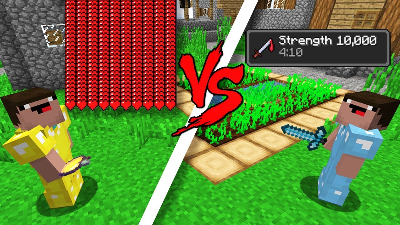 10,000 HEARTS NOOB VS 10,000 STRENGTH NOOB (MINECRAFT TROLLING) - YouTube