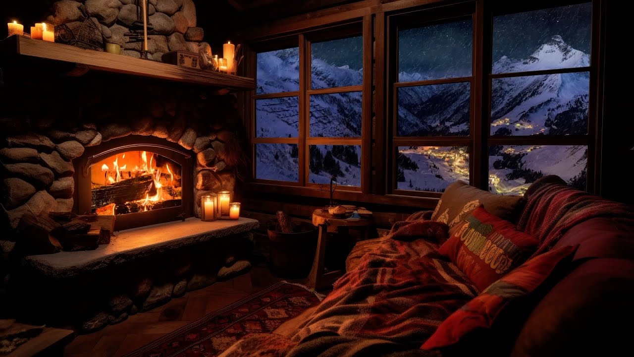relaxnow | Winter Wonderland | Cozy Fireplace & Relaxing Piano with ...