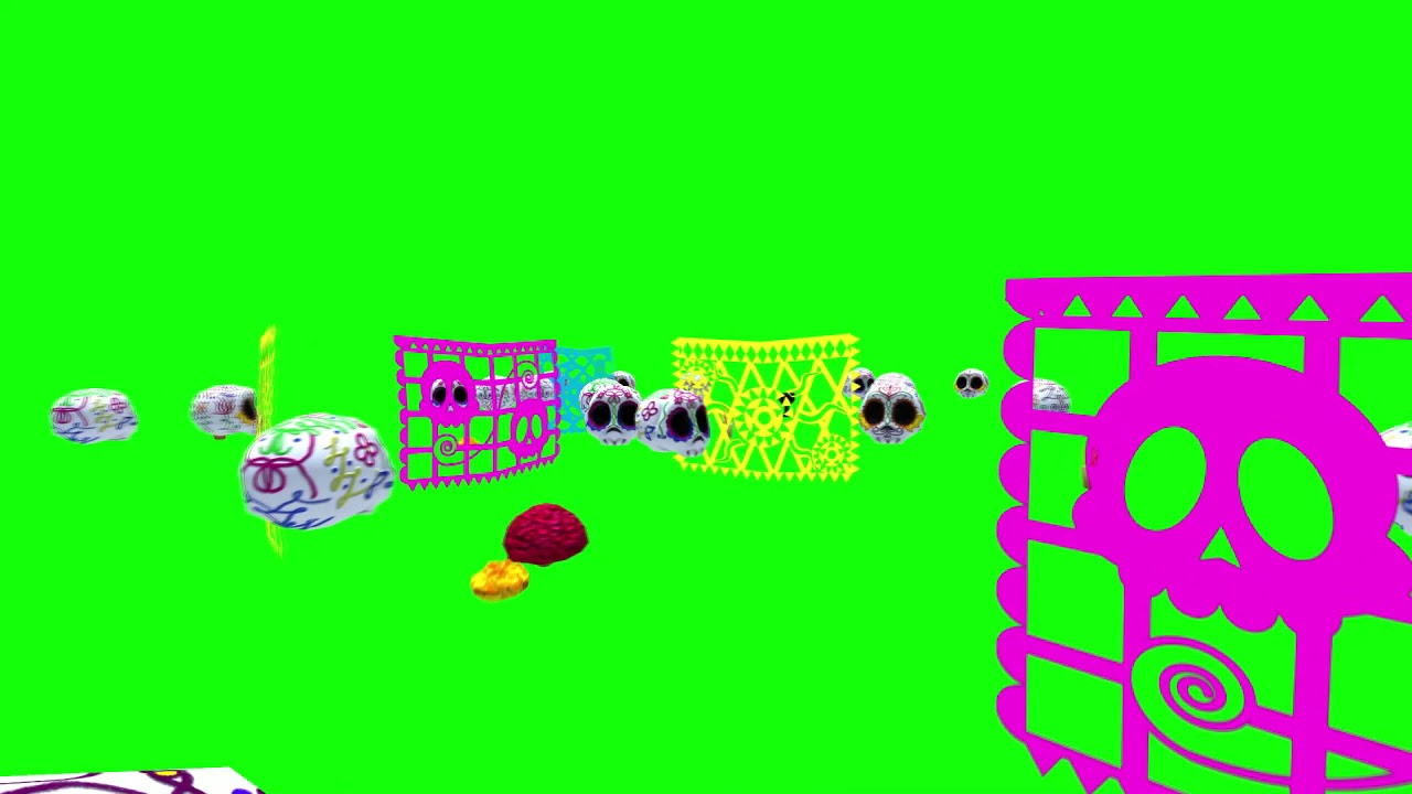 Green Screen Mexican Skulls Animation 3D - YouTube