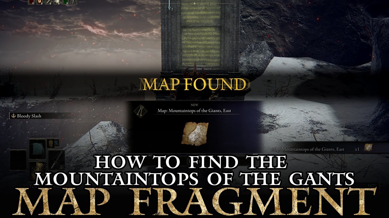 How to find the Mountaintops of the Giants east Map Fragment in Elden ...