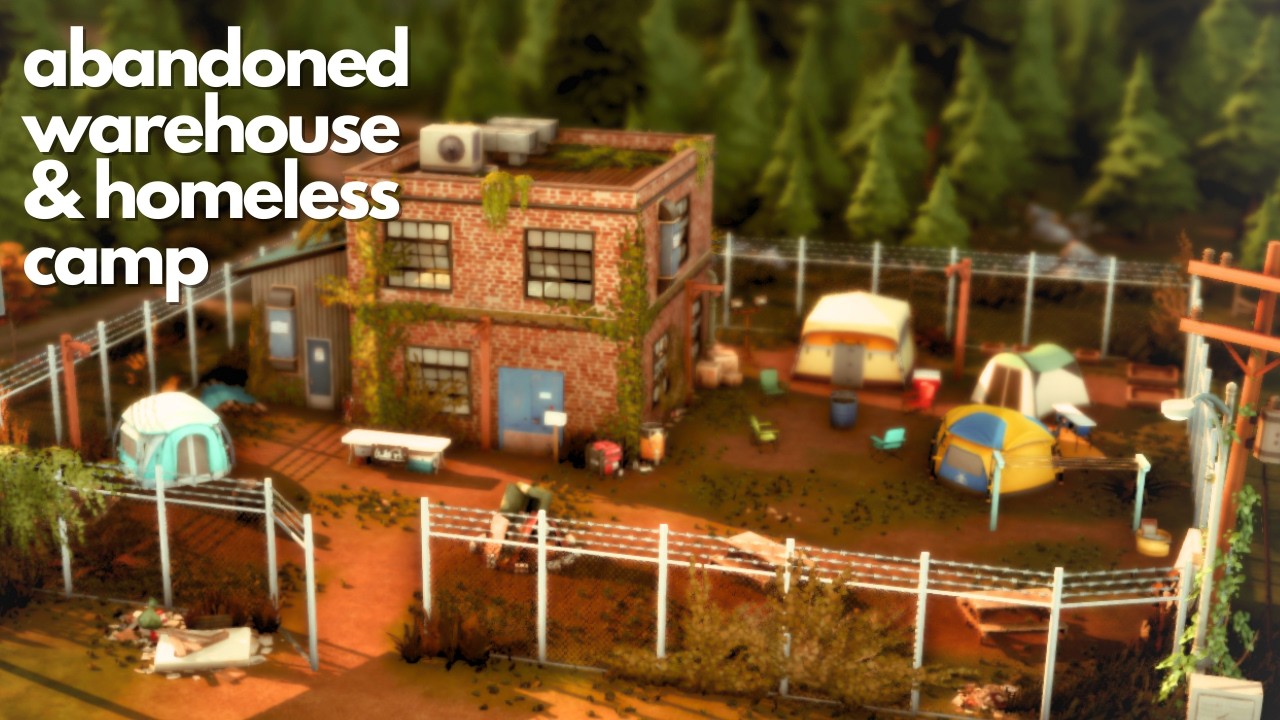 Abandoned Warehouse Homeless Camp || Sims 4 Speed Build || NO CC - YouTube