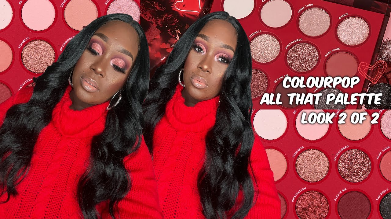 COLOURPOP ALL THAT PALETTE RED GLITTERY CUT CREASE LOOK GRWM VALETINES ...