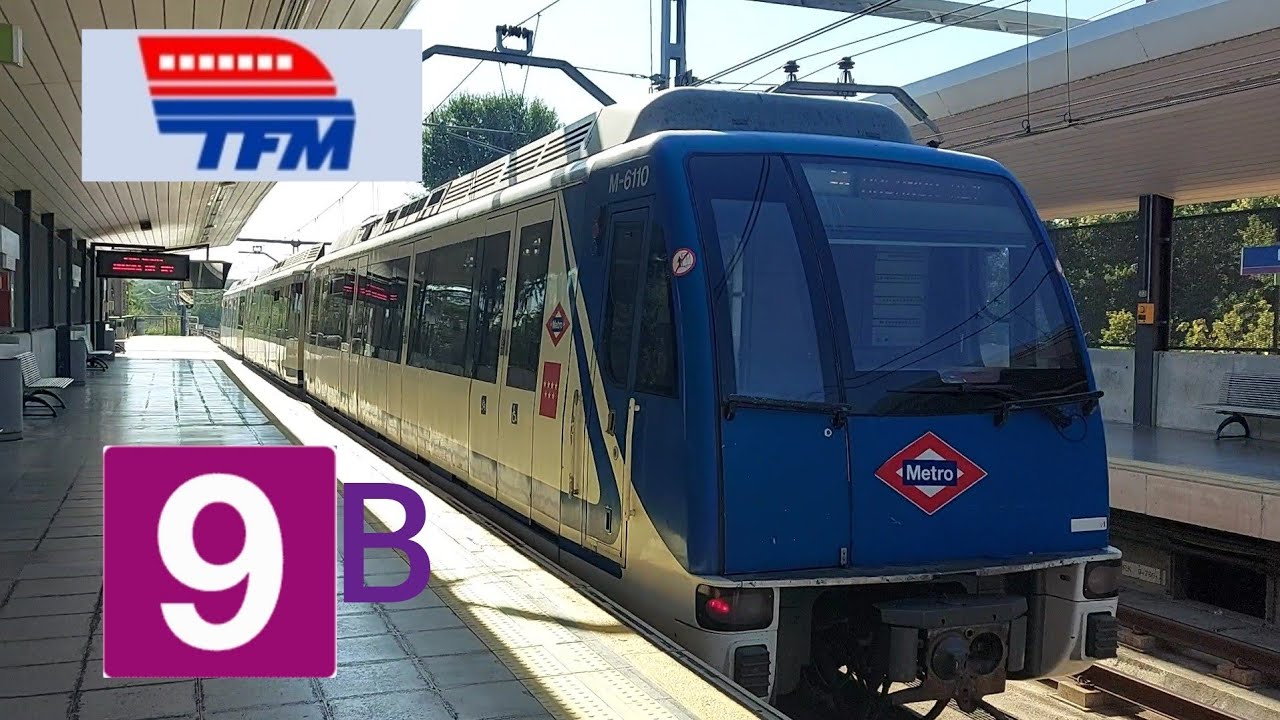 Metro de Madrid: Viajando en el 6000 en L9B - YouTube