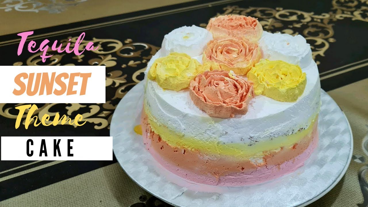 How To Make A Simple Sunset Theme Cake I Simple Cake Idea for Birthdays ...