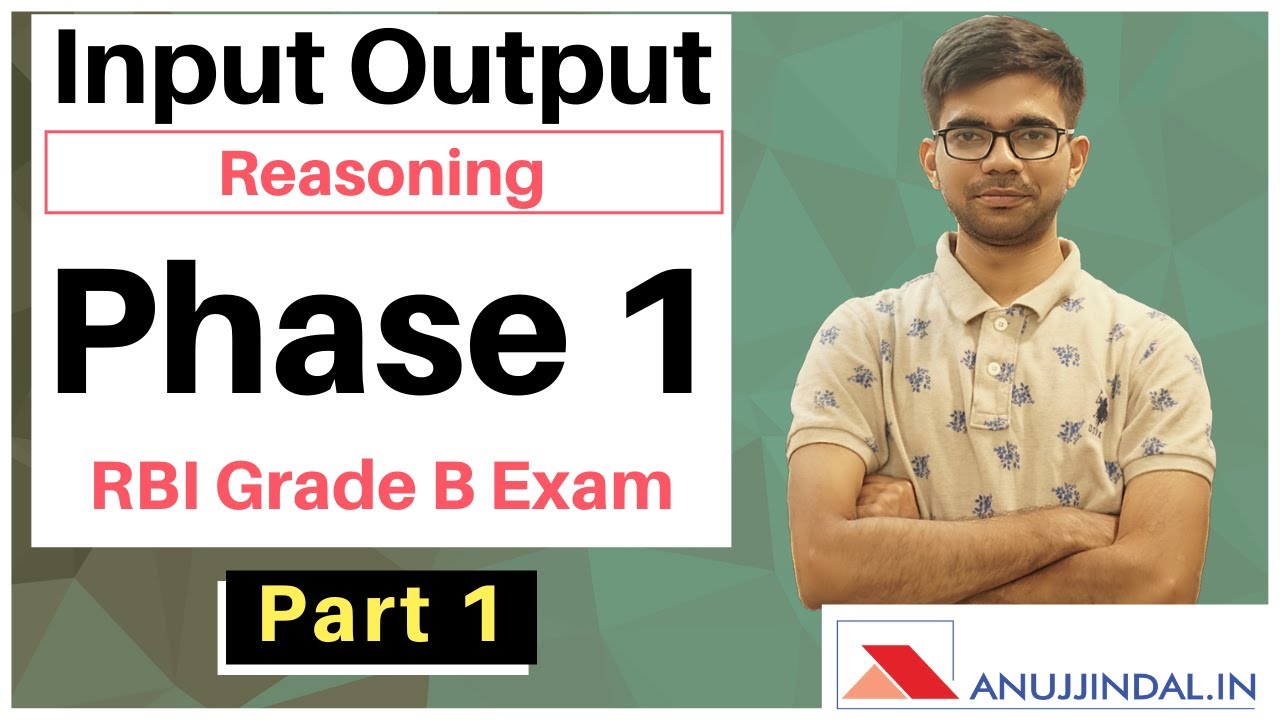 Input Output (Part 1) | Reasoning | RBI Grade B Phase 1 2019 - YouTube