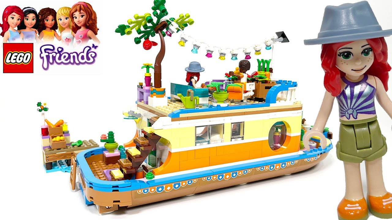 Big LEGO Friends 41702 Canal Houseboat Review Speed Build - YouTube