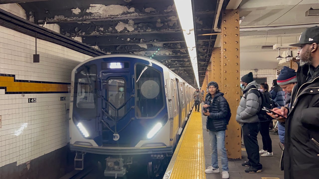 (VERY RARE) R211A Test Train Arriving and Departing 145th Street - YouTube