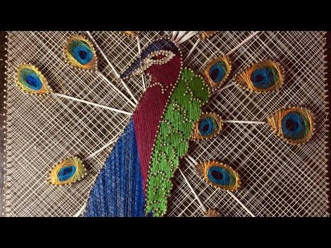 Peacock String Art | Time lapse video. - YouTube
