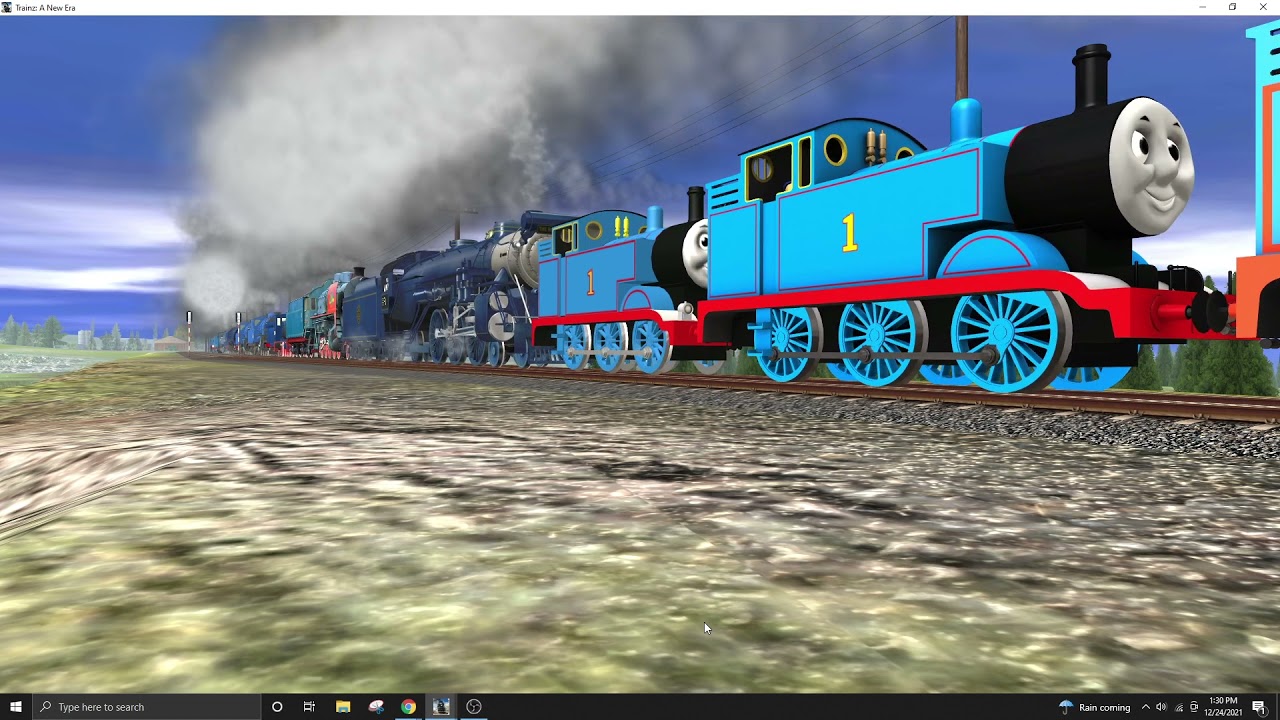 (Trainz) lineup of blue steam locomotives - YouTube
